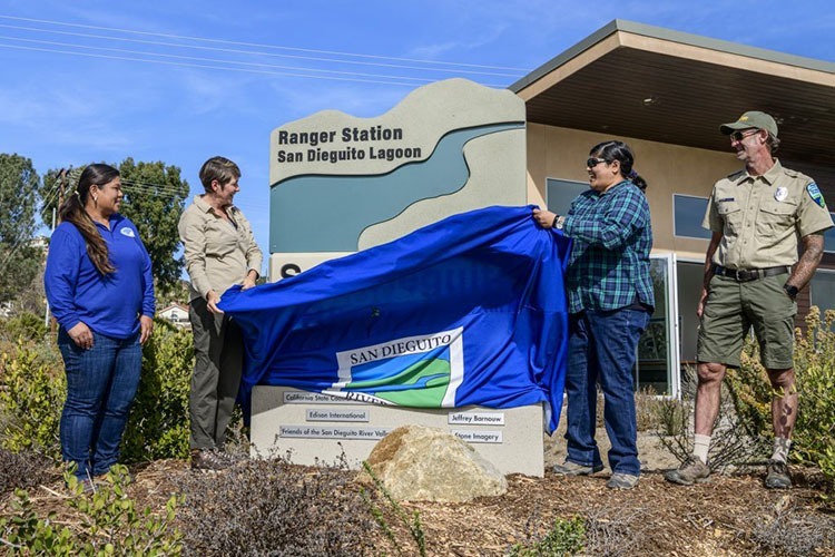 Celebrating Partnership and Lagoon Ranger Station Sign